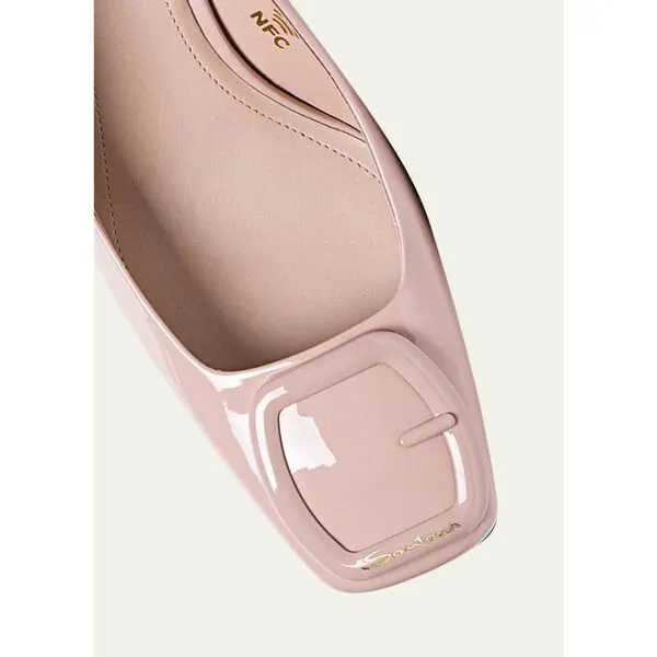 Santoni Patent Leather Slingback Pumps - Pink