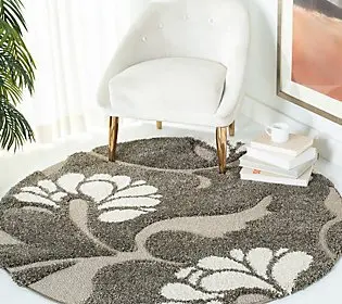SAFAVIEH Florida Blossom 4' X 4' Round Shag Rug