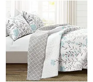 LUSH DECOR Aprile Reversible Quilt 3-piece King - One-color