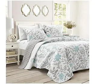 LUSH DECOR Aprile Reversible Quilt 3-piece King