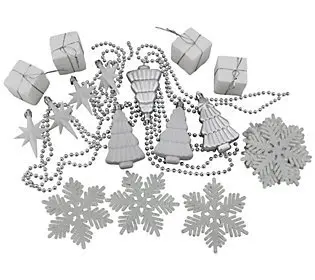 NORTHLIGHT 125ct White/silver Shatterproof 4-finish Ornaments