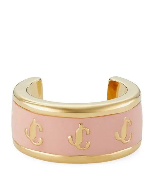JIMMY CHOO Single Enamel Monogram Earcuff