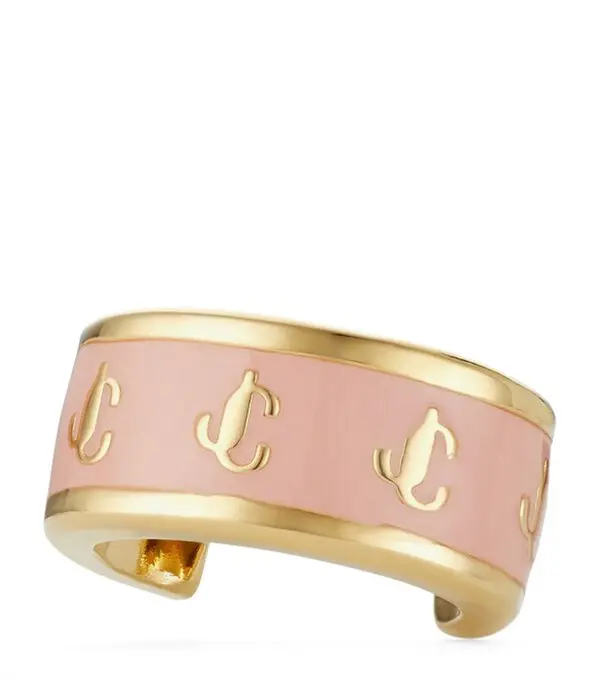 JIMMY CHOO Single Enamel Monogram Earcuff