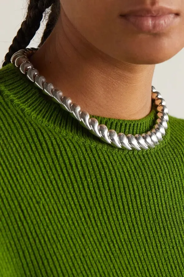 Bottega Veneta Tear Drop Link Necklace
