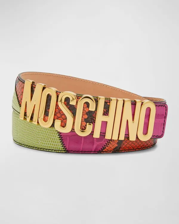 Moschino Patchwork Leather Belt - Multi