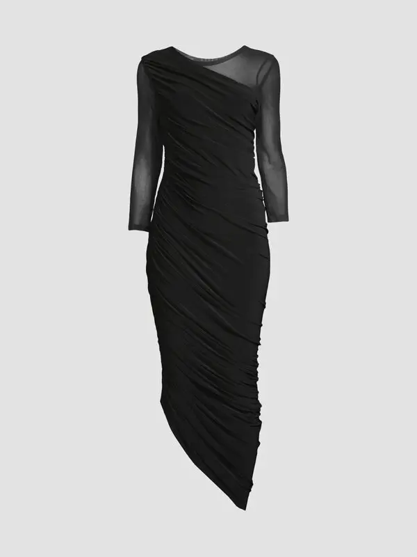 Norma Kamali Diana Shoulder-side Drape Gown - Black