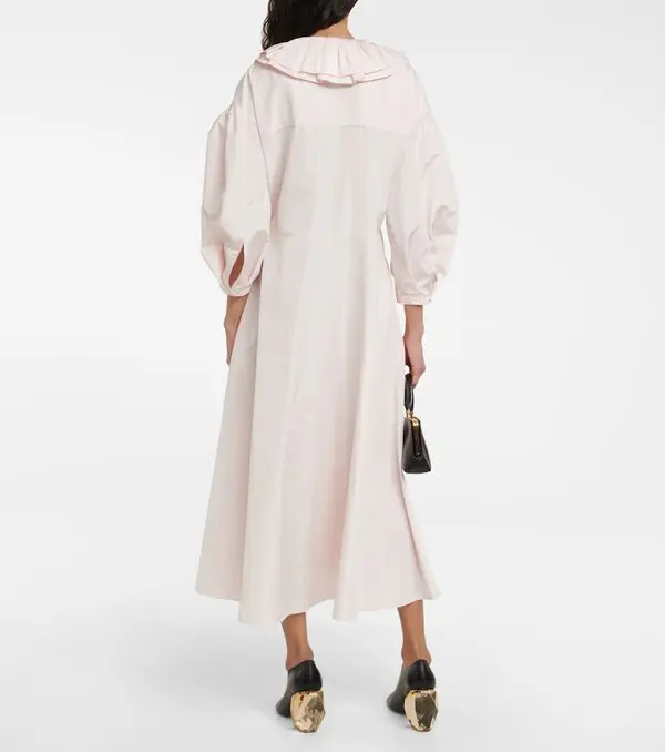 JIL SANDER Ruffle-trimmed Midi Dress - Pink