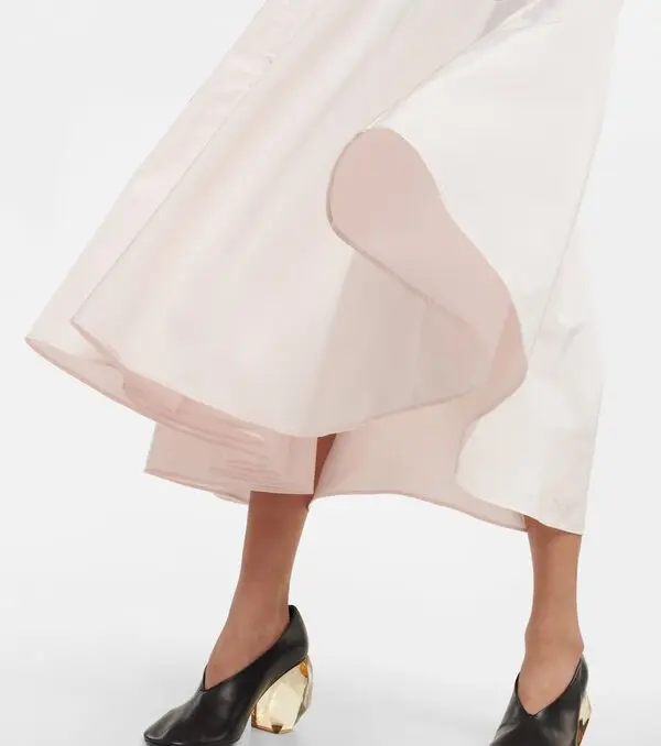 JIL SANDER Ruffle-trimmed Midi Dress - Pink