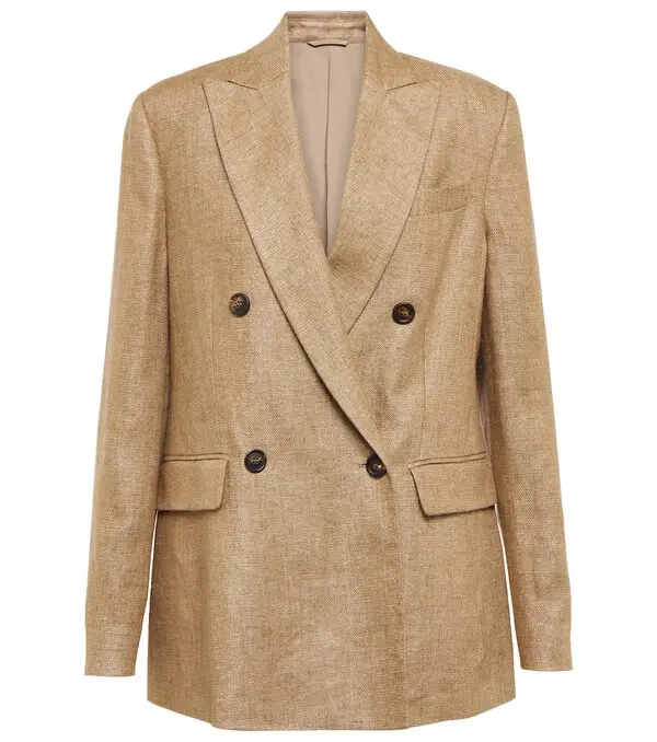 Brunello Cucinelli Double-breasted Linen Blazer