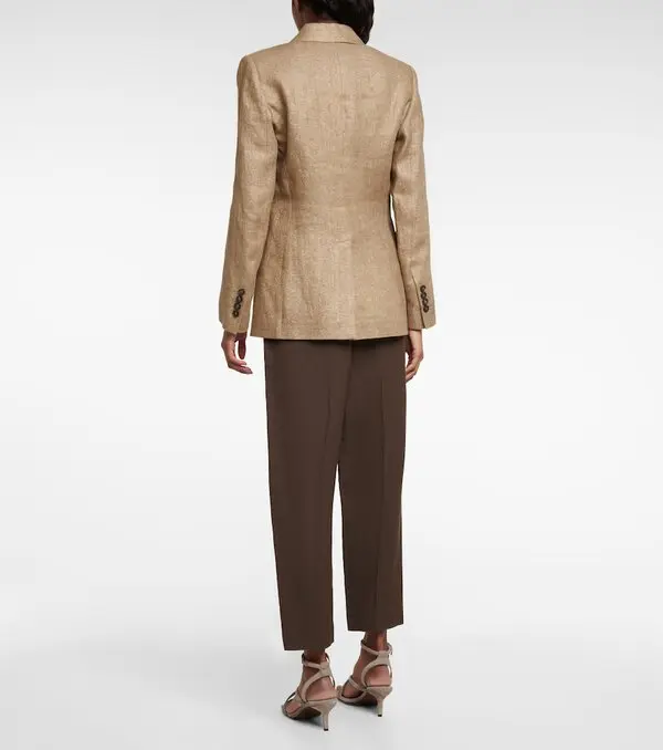 Brunello Cucinelli Double-breasted Linen Blazer