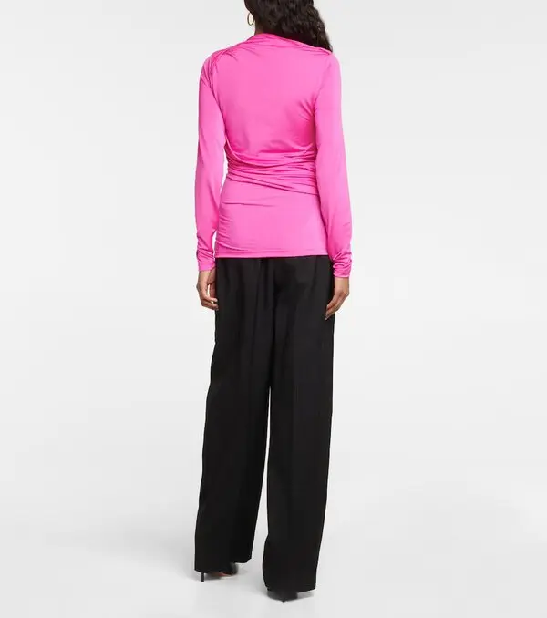 Victoria Beckham Jersey Wrap Top - Pink