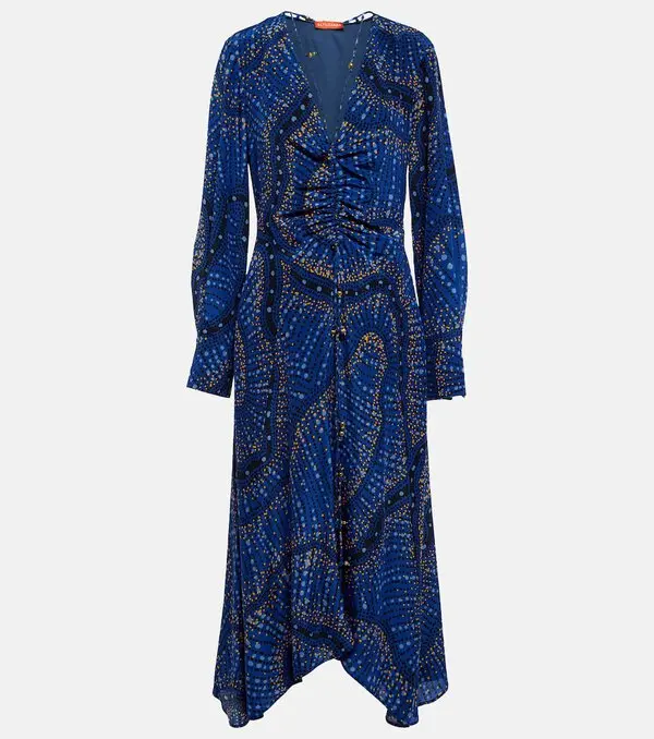 Altuzarra Mila Silk Midi Dress - Blue
