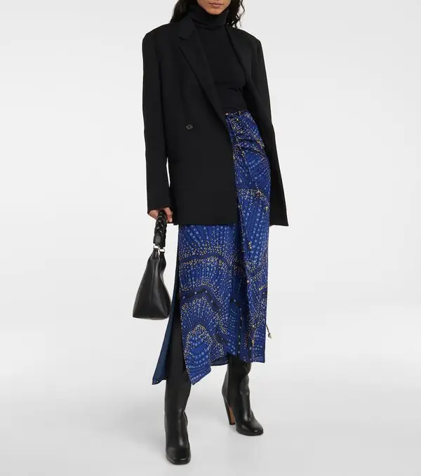 Altuzarra Safia Silk Maxi Skirt - Blue