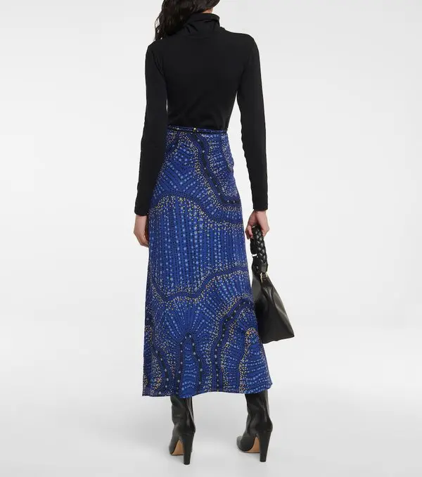 Altuzarra Safia Silk Maxi Skirt - Blue