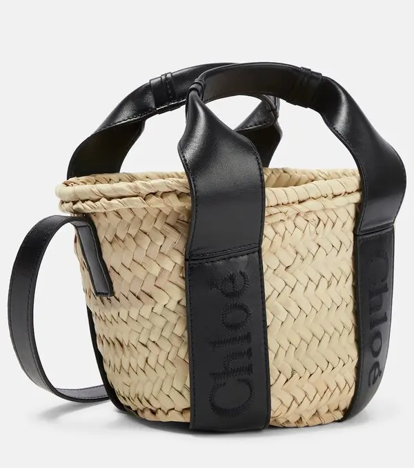 Chloé Sense Mini Raffia Tote Bag