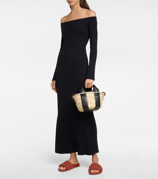 Chloé Sense Mini Raffia Tote Bag