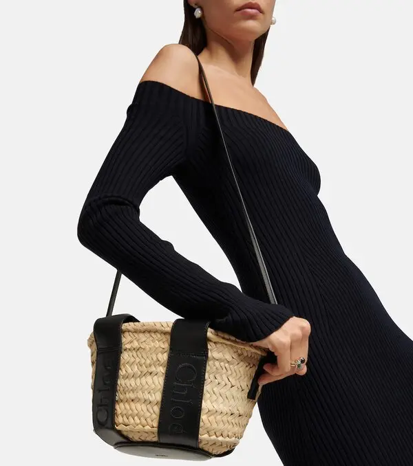 Chloé Sense Mini Raffia Tote Bag