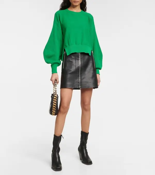 Stella McCartney Cropped Cotton Sweater - Green