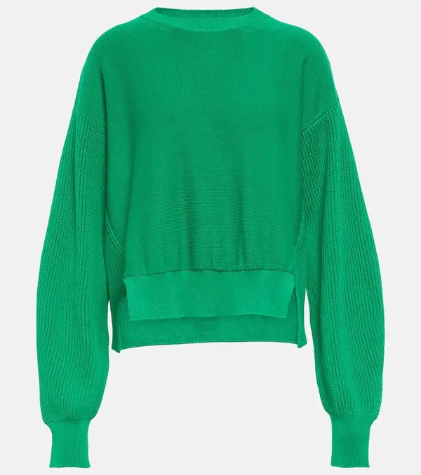 Stella McCartney Cropped Cotton Sweater - Green