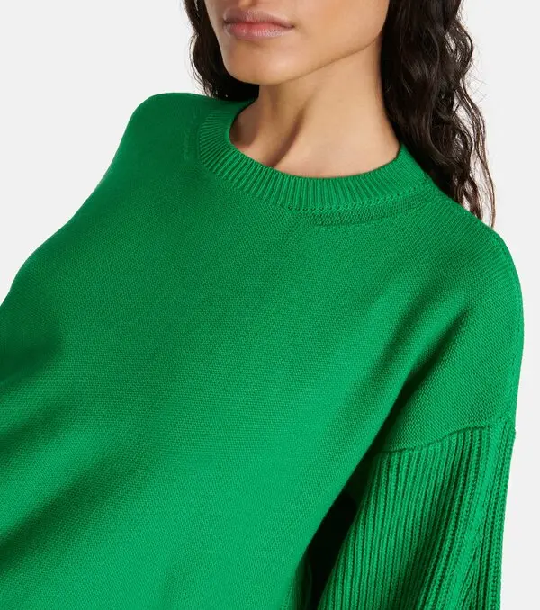 Stella McCartney Cropped Cotton Sweater - Green