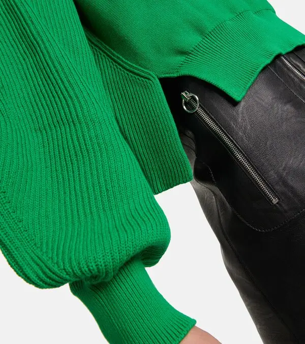 Stella McCartney Cropped Cotton Sweater - Green
