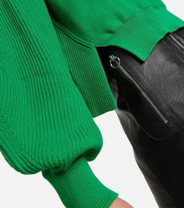 Stella McCartney Cropped Cotton Sweater - Green