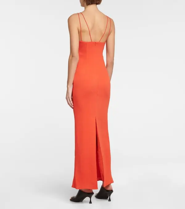 Staud Gianna Halter Maxi Dress In Orange - 50% Off | Editorialist