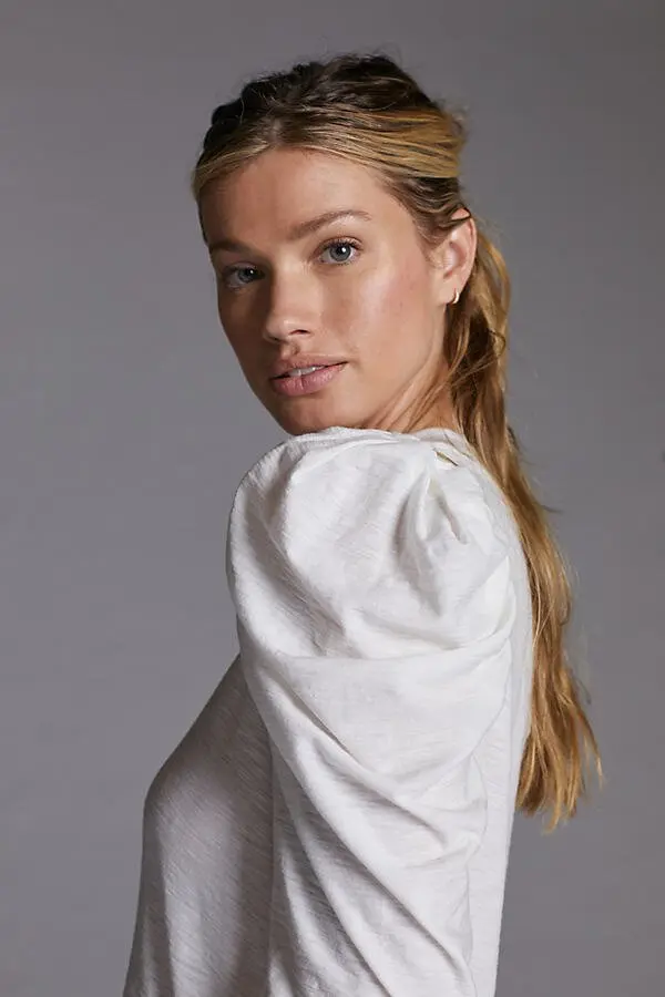 NATION LOS ANGELES Zeta Puff-sleeve Top - White