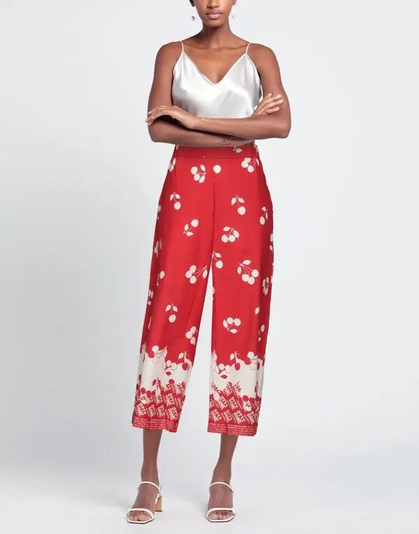 OTTOD'AME Floral Print Wide Leg Cotton Pants