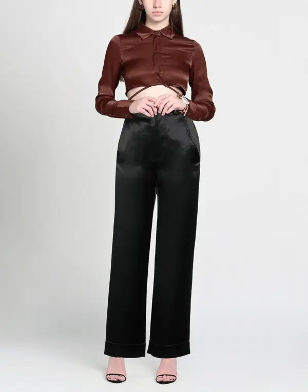 ANN DEMEULEMEESTER Acetate Straight-leg Pants - Black