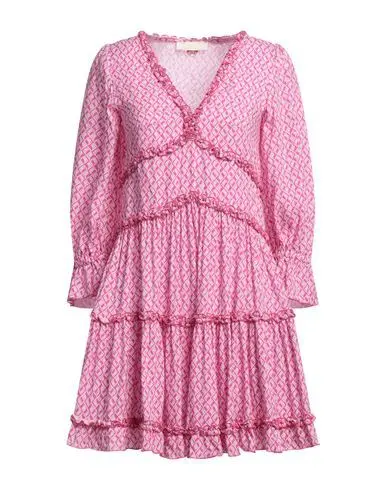 IU RITA MENNOIA Mini Geometric-print Viscose Dress - Fuchsia