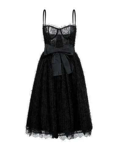 Elisabetta Franchi Midi Trapeze Dress - Black