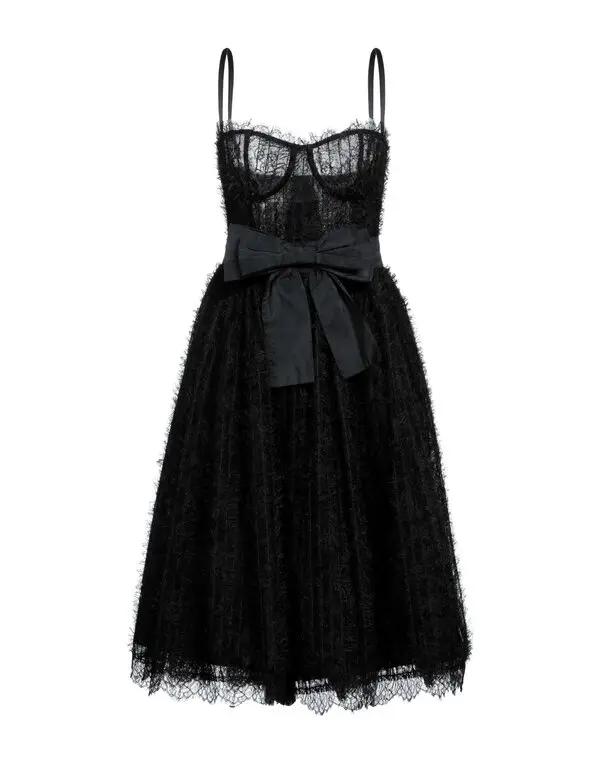 Elisabetta Franchi Midi Trapeze Dress - Black