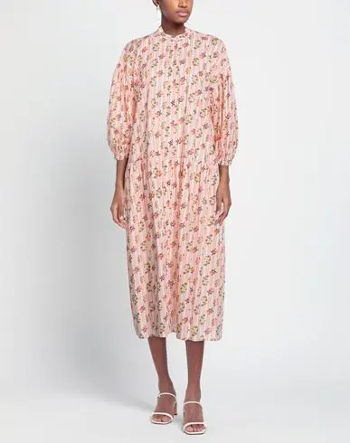 OTTOD'AME Floral Midi Shirt Dress - Salmon Pink