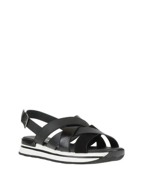 Hogan Soft Leather Sandals - Black
