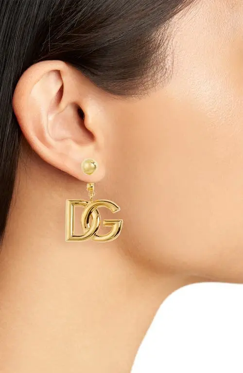 Dolce & Gabbana Logo Drop Back Earrings - Oro