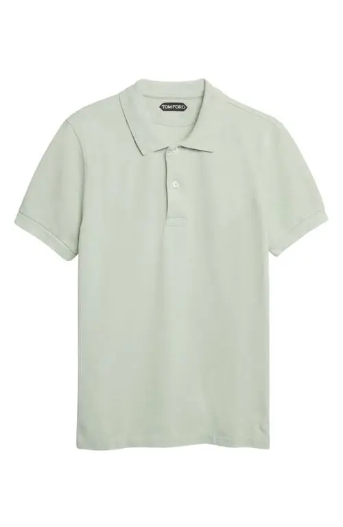 TOM FORD Short Sleeve Cotton Piqué Polo - Mint