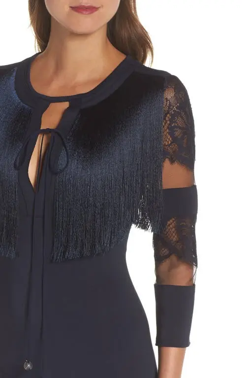 Tadashi Shoji Fringe Sheath Dress