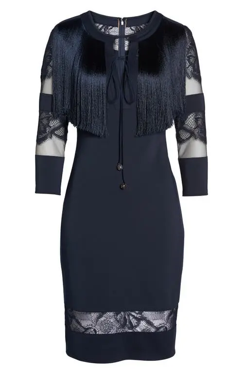 Tadashi Shoji Fringe Sheath Dress