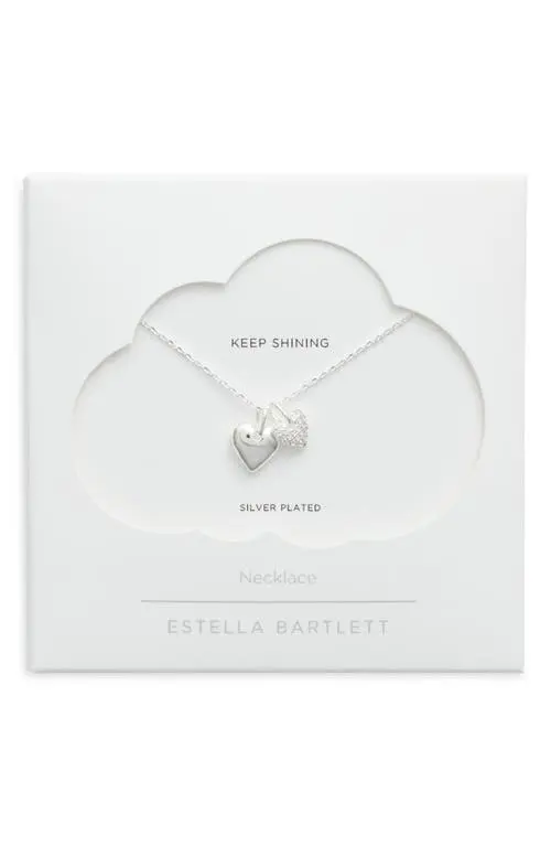 Estée Lauder Double Heart Charm Necklace - Silver