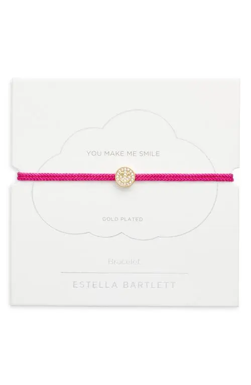 Estée Lauder Pavé Smiley Face Slider Bracelet - Gold