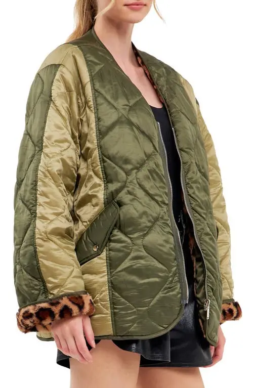English Factory Oversized Quilted Ripstop Jacket