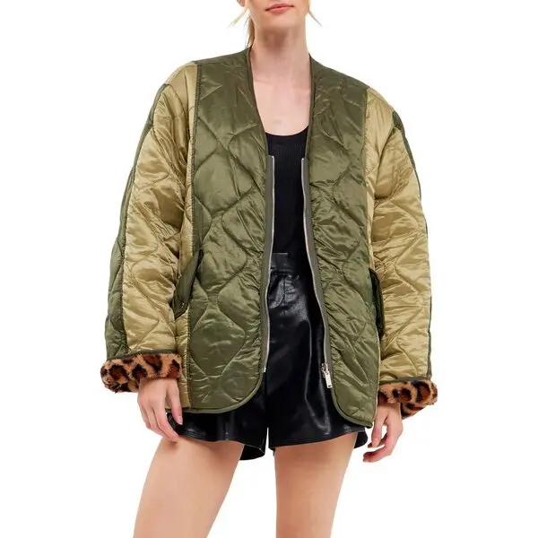 English Factory Oversized Quilted Ripstop Jacket