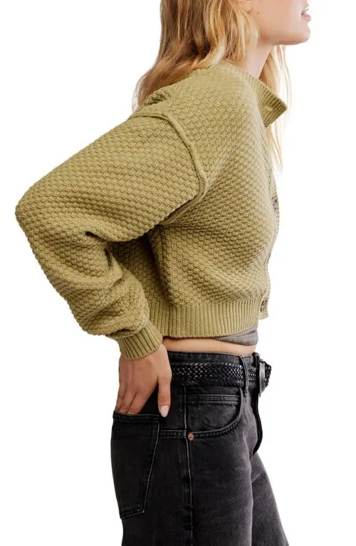Free People Lila Crop Cardigan - Whispering Willow