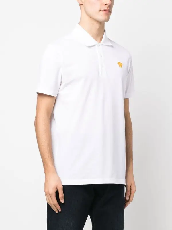 Versace Medusa Embroidered Polo Shirt - White