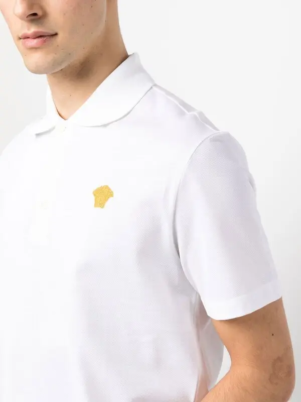 Versace Medusa Embroidered Polo Shirt - White