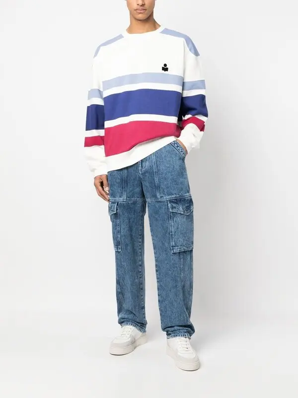 MARANT Meyoan Striped Sweatshirt - Blue