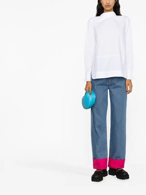 GANNI Asymmetric Organic Cotton Shirt