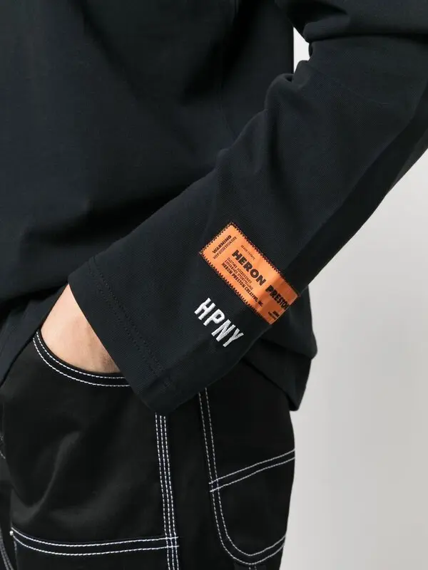 Heron Preston Hpny Embroidered-logo Roll-neck Top - Black