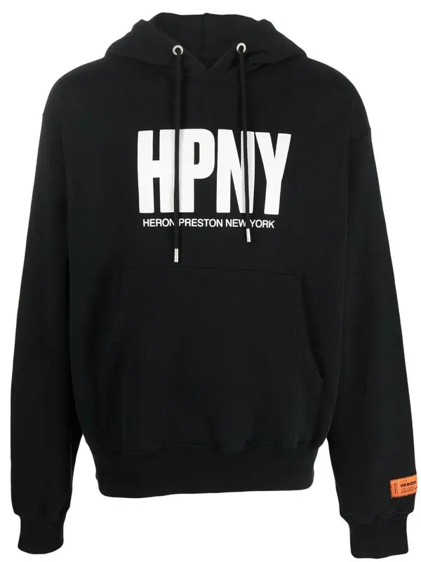 Heron Preston Logo-print Drawstring Hoodie - Black